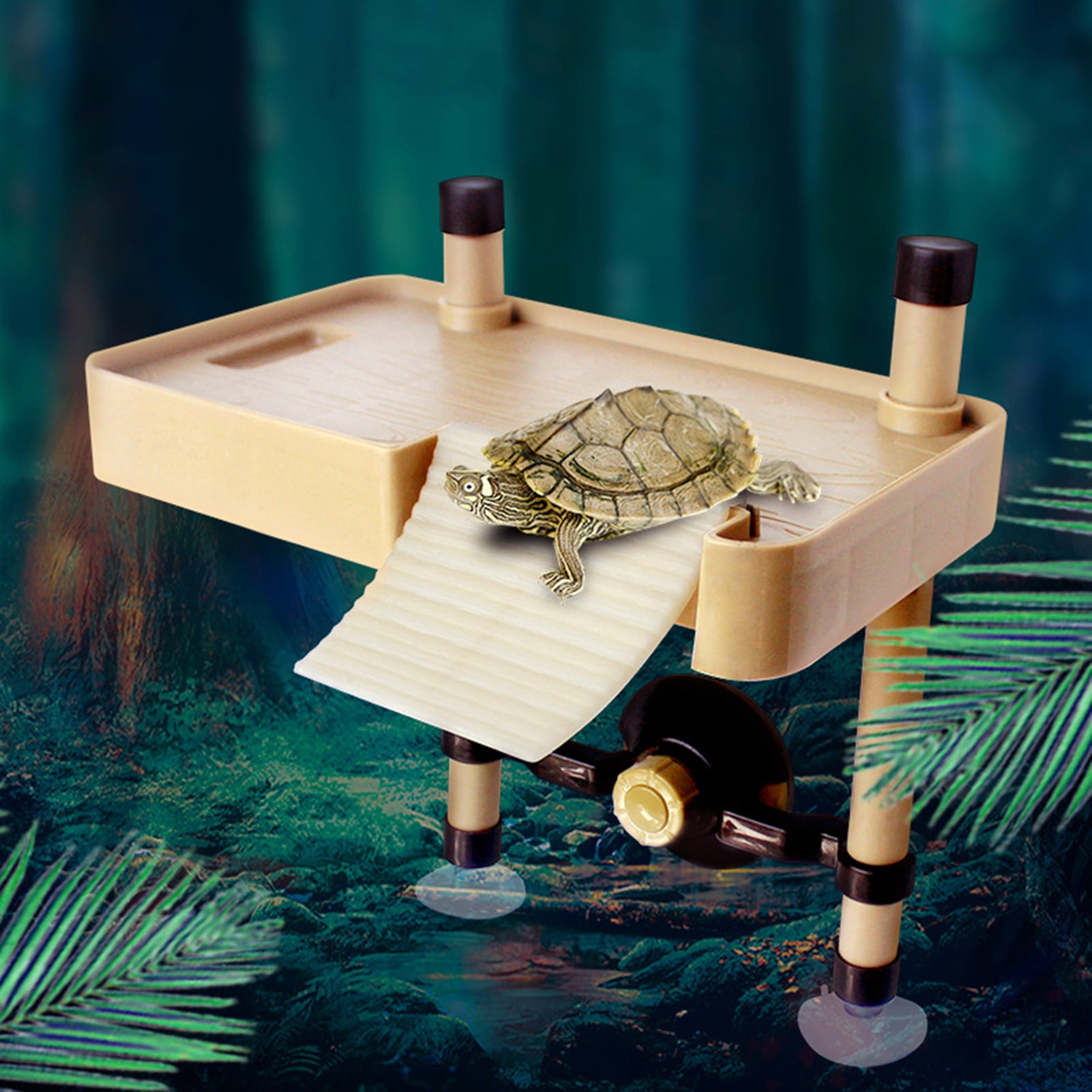 Happy Date Turtle Floating Dock Reptile Sun Platform with Ramp Ladder ...