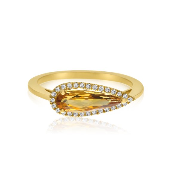 Pear Shaped Yellow Diamond Ring