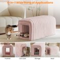 AENKYO Storage Ottoman Bench with Cat Hideaway, Plush Upholstered ...