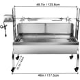 Stainless Steel Rotisserie Grill with Wind Deflector, 25W Motor Small ...