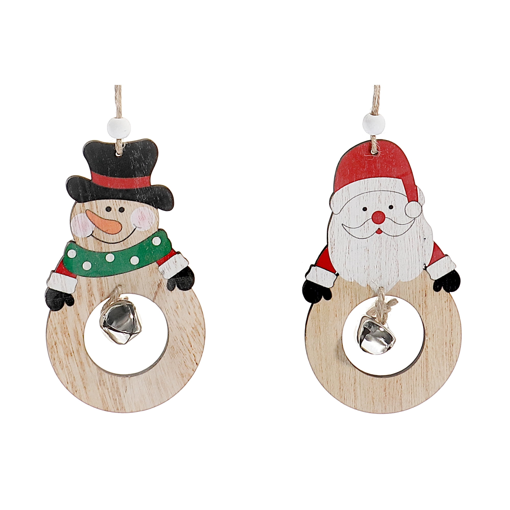 Click here for Ih Casadécor Wooden Round Ornament With Bell (Asst... prices