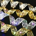 SWANG LED Gold Ribbon Lights Christmas Tree Decorations DIY Lace Bow ...