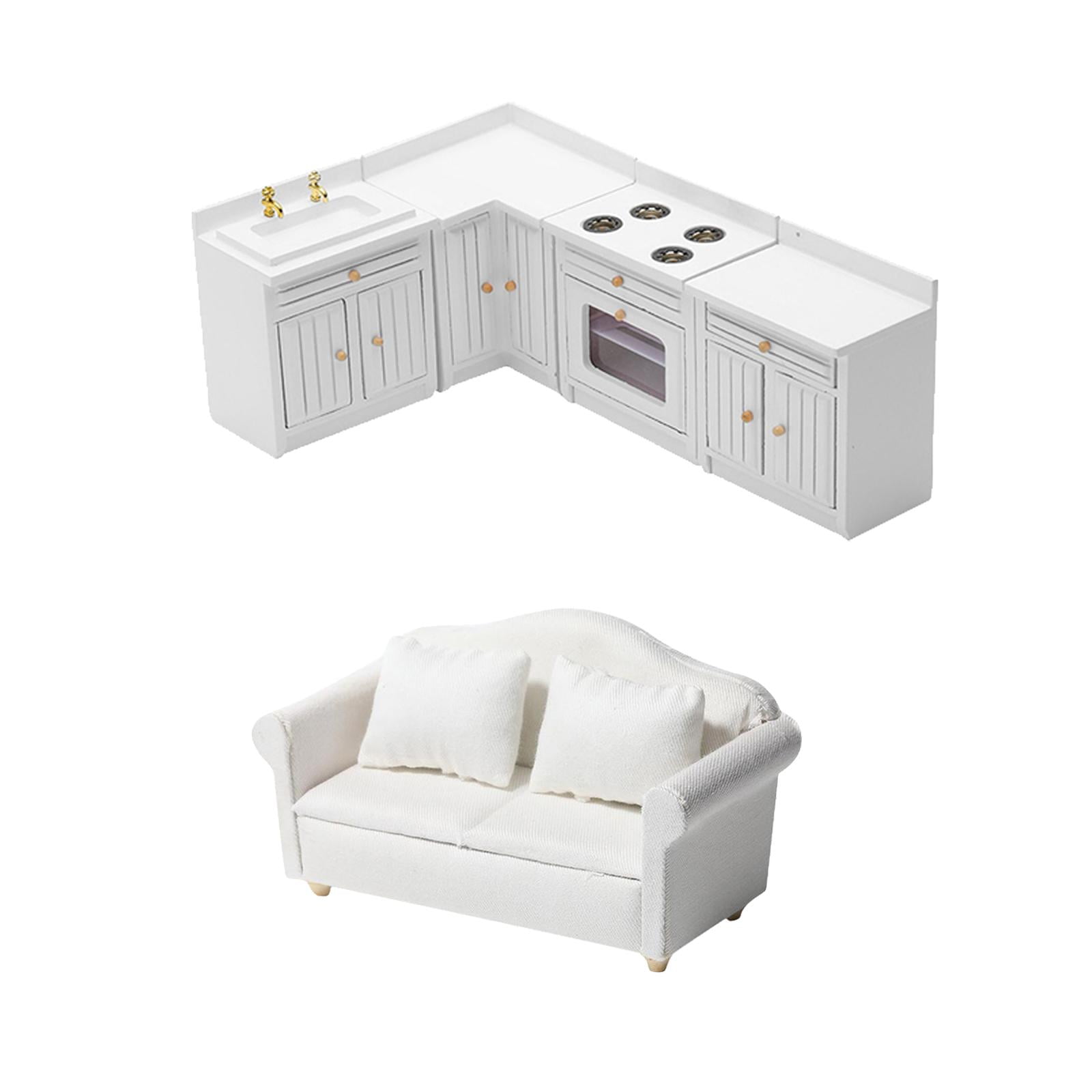 Click here for Lionlar 1:12 Pure White Wooden Sofa And Dollhouse... prices