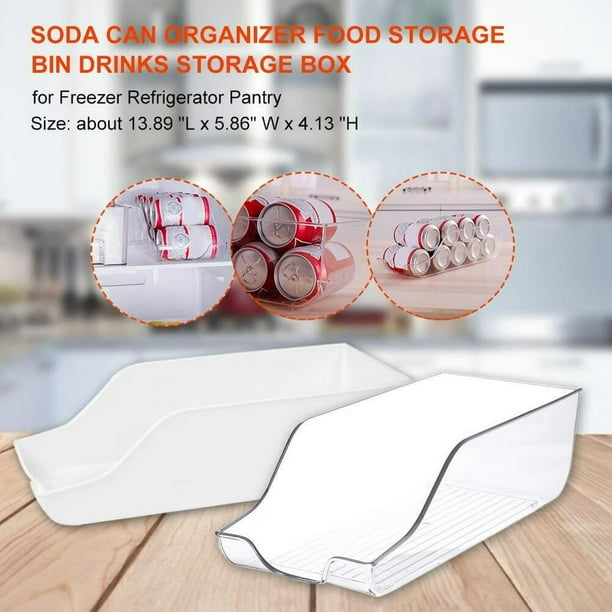 Soda Can Organizer Food Storage Bin Drinks Storage Box for Freezer ...