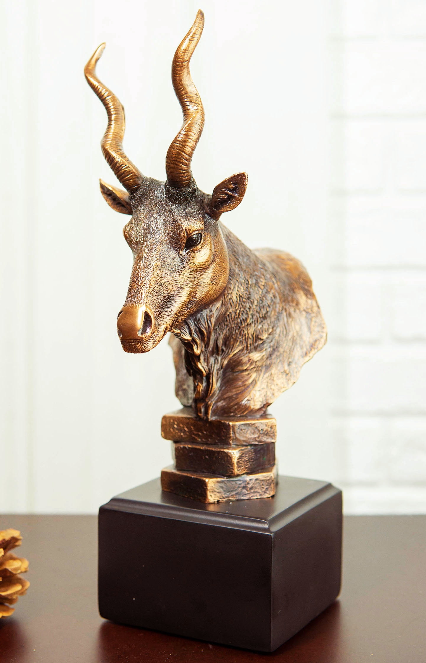 African Kudu Antelope Rustic Statue in Bronze Electroplated Finish With ...