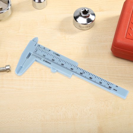Jinveno 80mm Plastic Sliding Double Scale Vernier Caliper Measure Tool ...