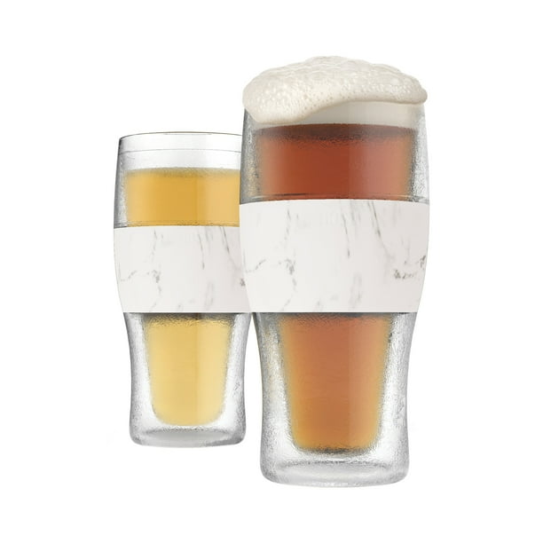 Host Freeze Beer Glasses - Double Walled Insulated Plastic Pint Glasses ...