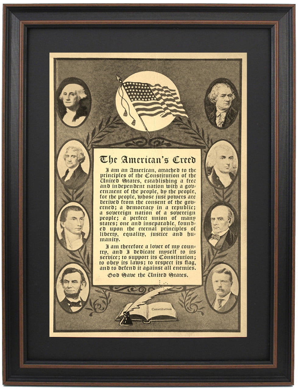 Framed The American's Creed by William Tyler Page. Replica Historical ...