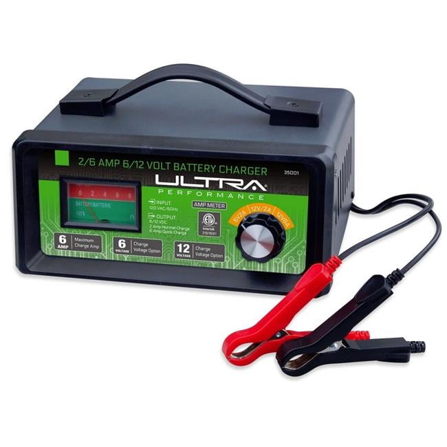 Ultra Performance 2/6 Amp 6/12 Volt Manual Battery Charger - Walmart ...