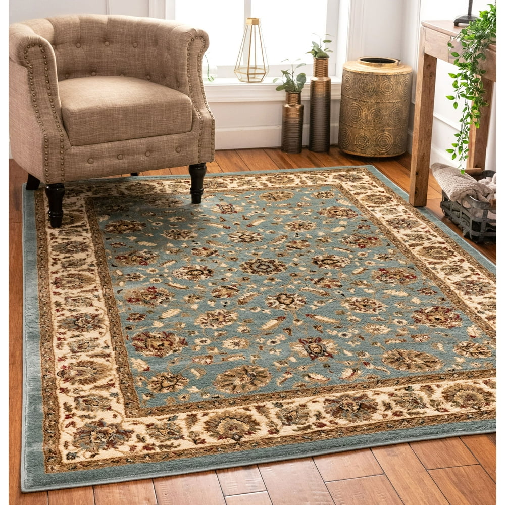 Well Woven Persian Oriental Red Ivory Blue Green Area Rug - Walmart.com ...