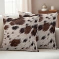 Brown Fur Texture Outdoor Throw Pillow Covers Set of 2, Country Farm ...