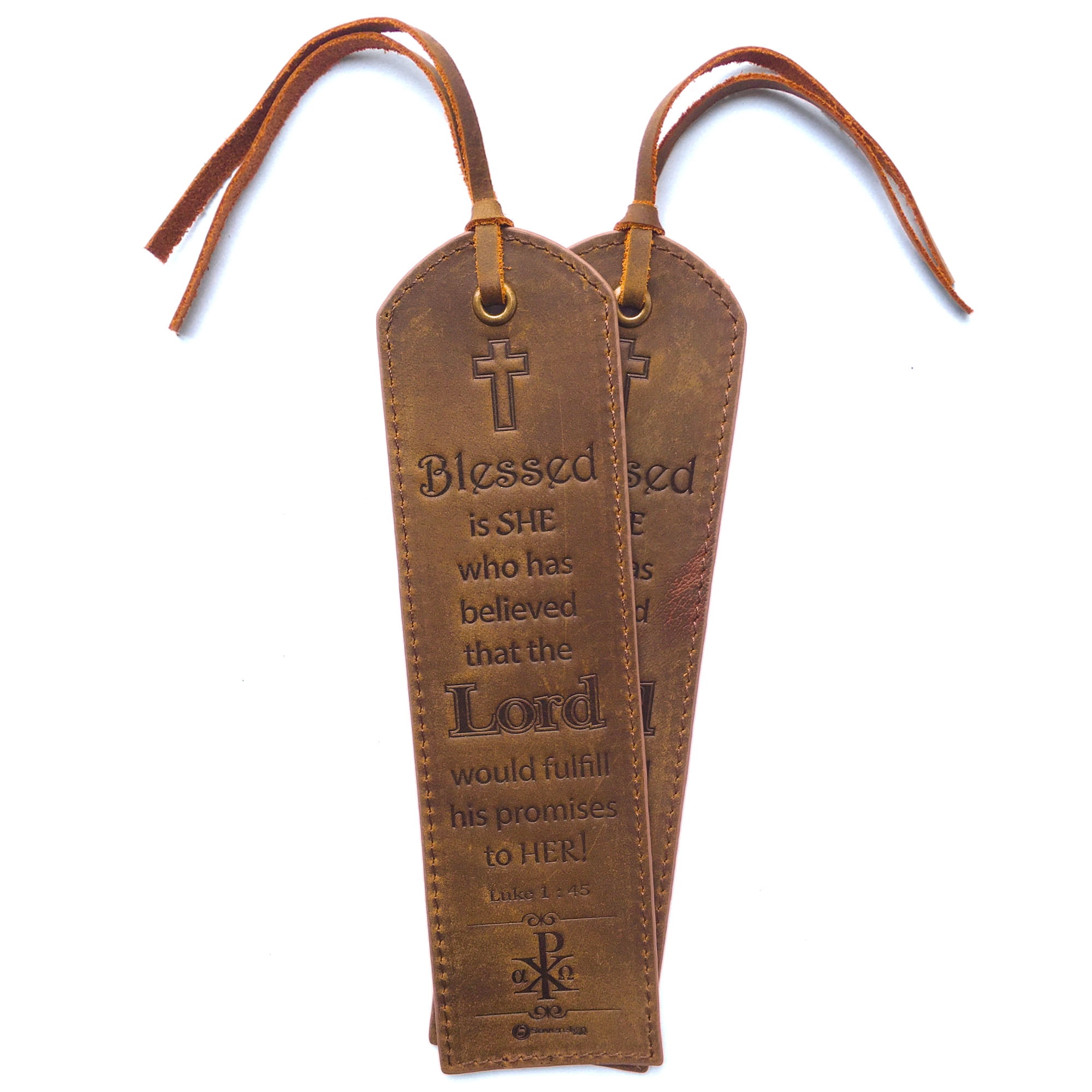 Leather Bible Bookmarks - 2 Leather Christian Bookmarks with ...