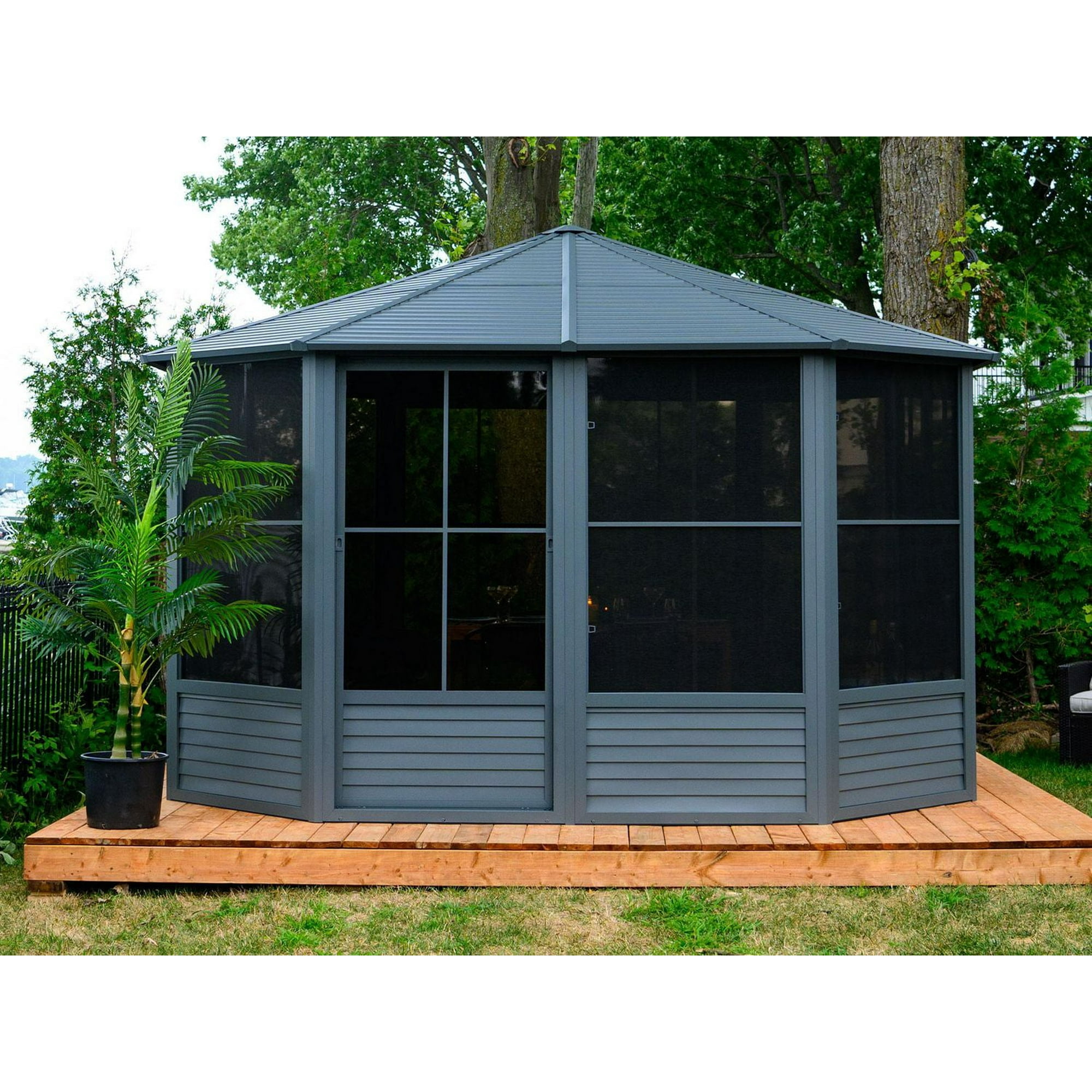Click here for Gazebo Penguin Florence Solarium Metal Roof 12 Ft.... prices