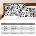 Black Line Dog Cat Throw Pillow Covers 16 x 16 Inch Pillow Covers Set ...