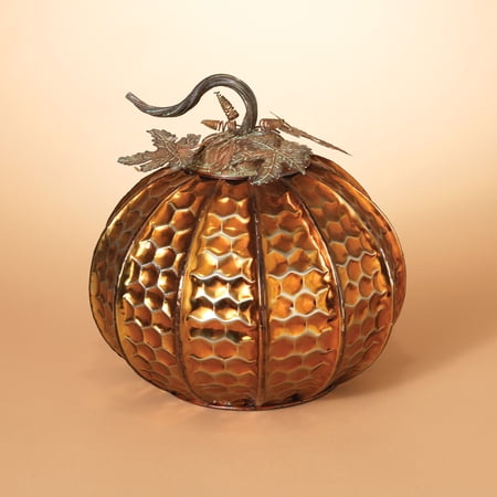 15.5 Inch Shiny Hammered Copper Metal Pumpkin - Walmart.com - Walmart.com