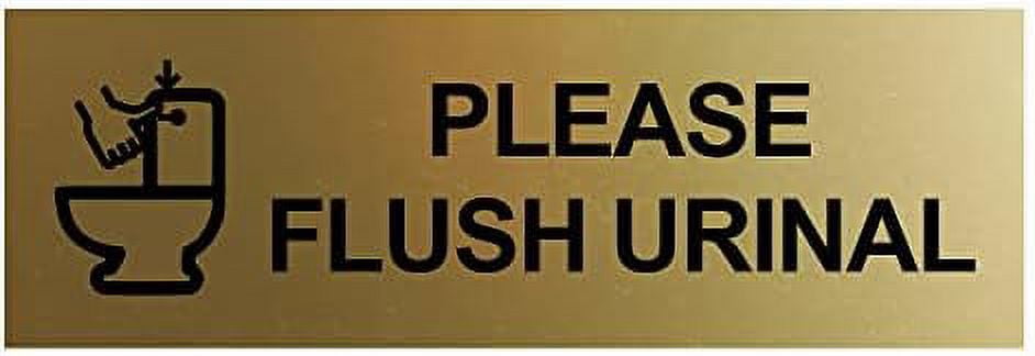 Basic Please Flush Sign (Brushed Gold) - Small - Walmart.com