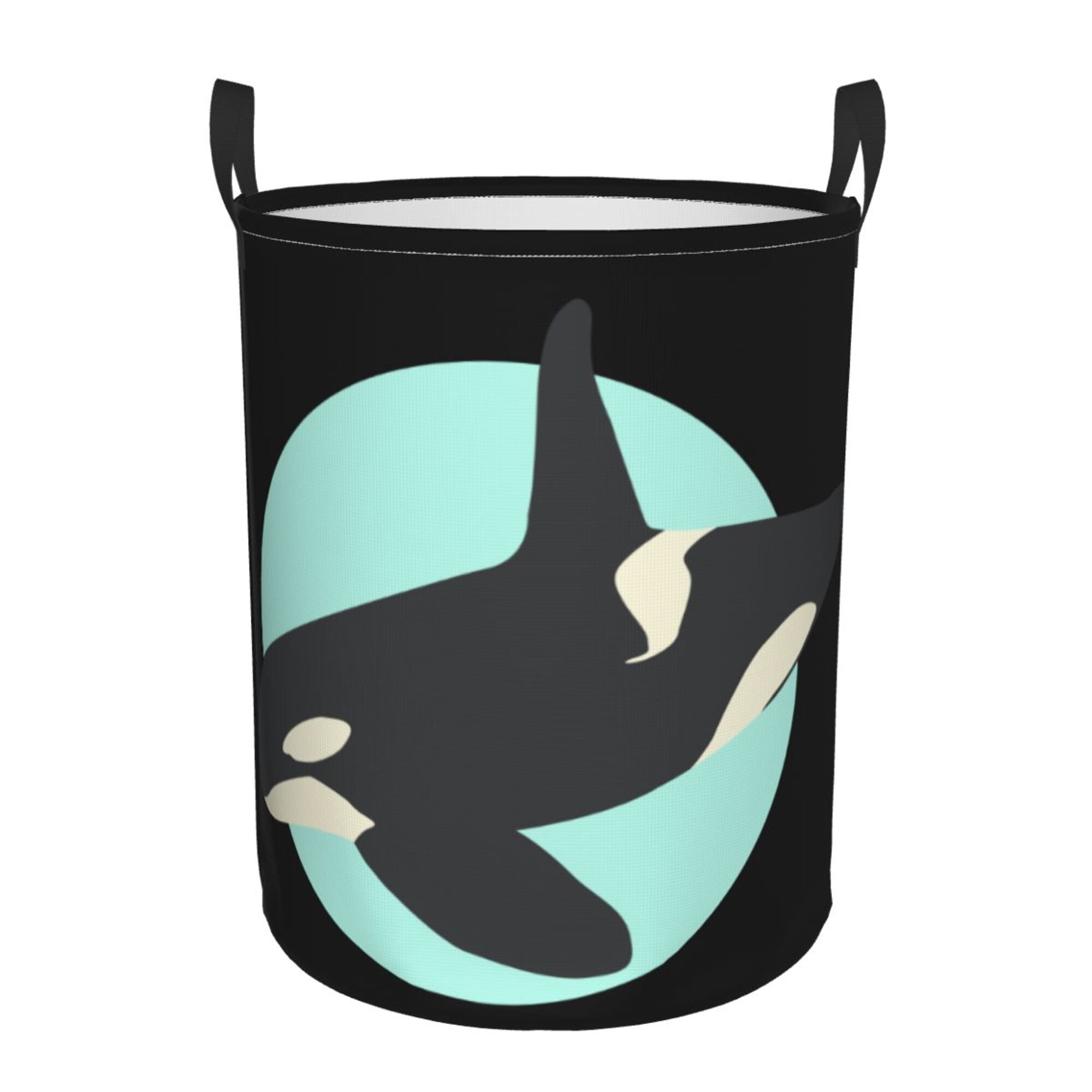 XMXY Round Laundry Basket Organizer, Whale Marine Life Waterproof ...