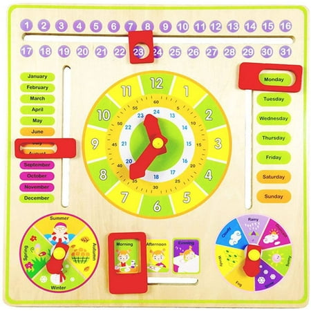 Wooden Tablet for Kindergarten Kids to Learn Calendar, Time, Date ...