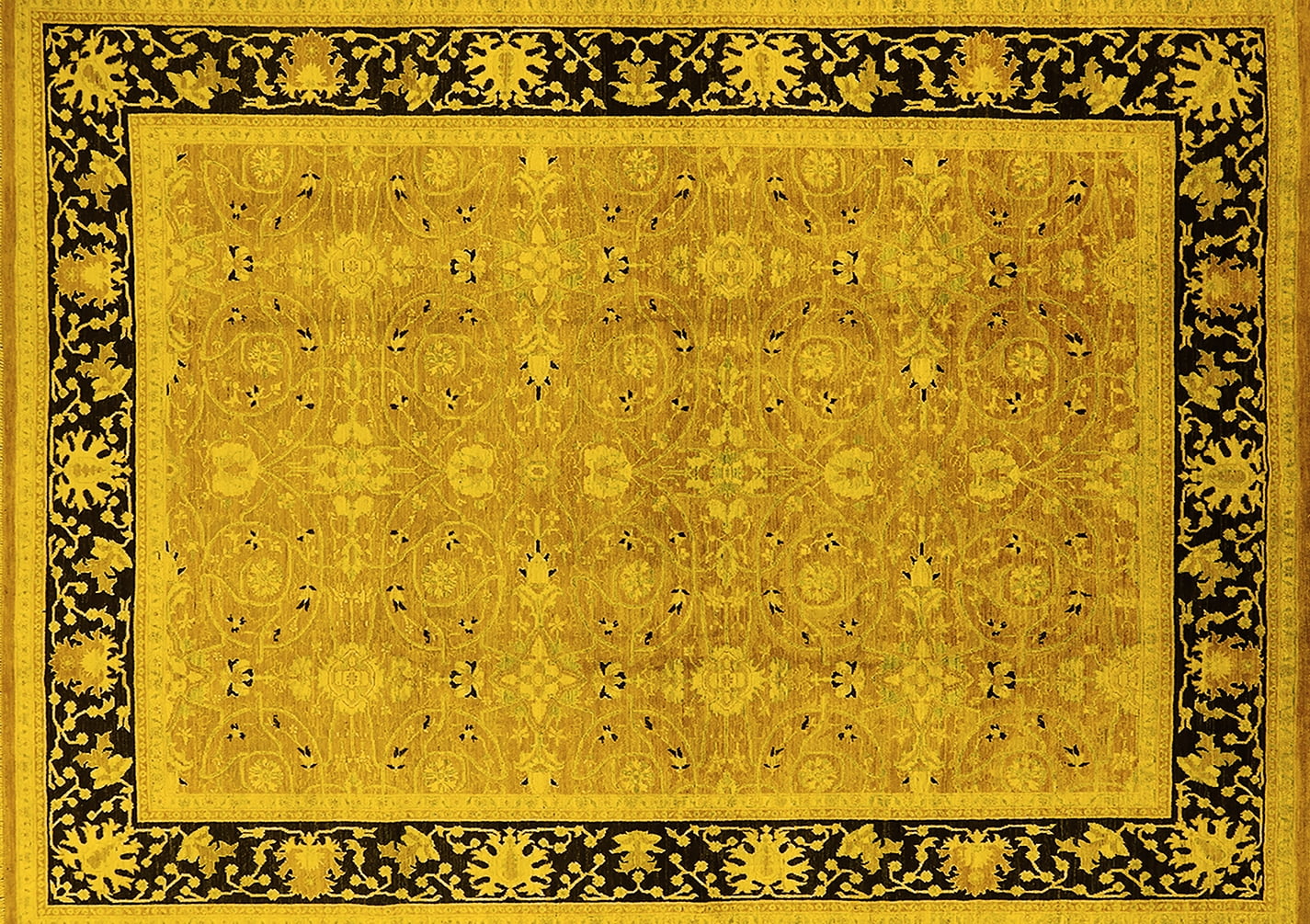Ahgly Company Indoor Rectangle Oriental Yellow Industrial Area Rugs, 6 ...