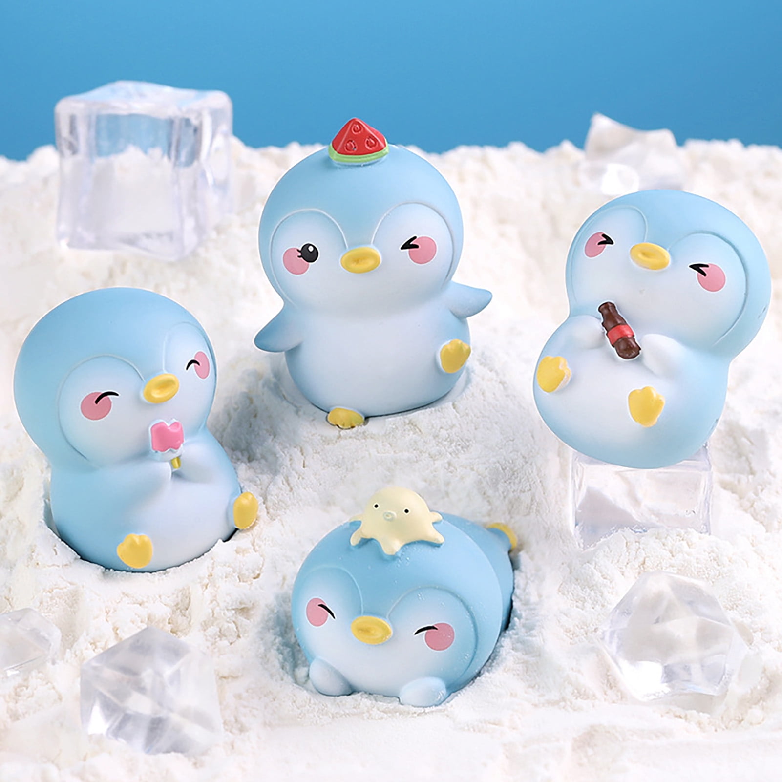 Cheers Adorable Penguin Sculpture Hand-painted Cartoon Mini Resin ...