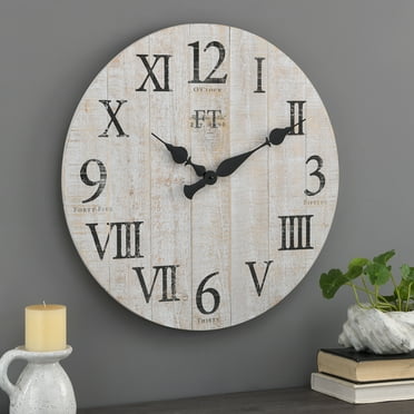 DecMode 36 x 36 In. Grey Wood Industrial Wall Clock - Walmart.com