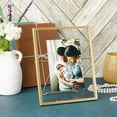 8-Pack Set of Golden 5x7 Floating Glass Photo Frames for Tabletop and ...