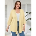 SHOWMALL Women's Plus Cardigans Lightweight Open Front Cardigans 3/4 ...
