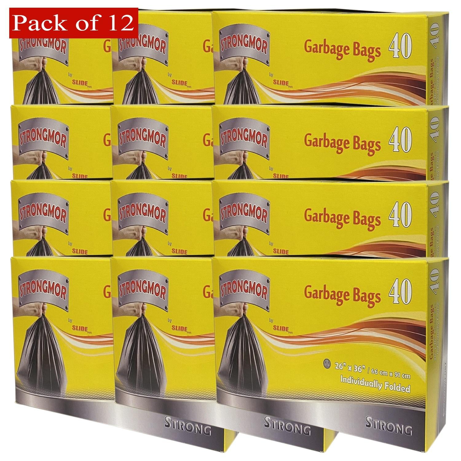 Click here for Strongmor Garbage Bags Single Folded Black 26x36 -... prices