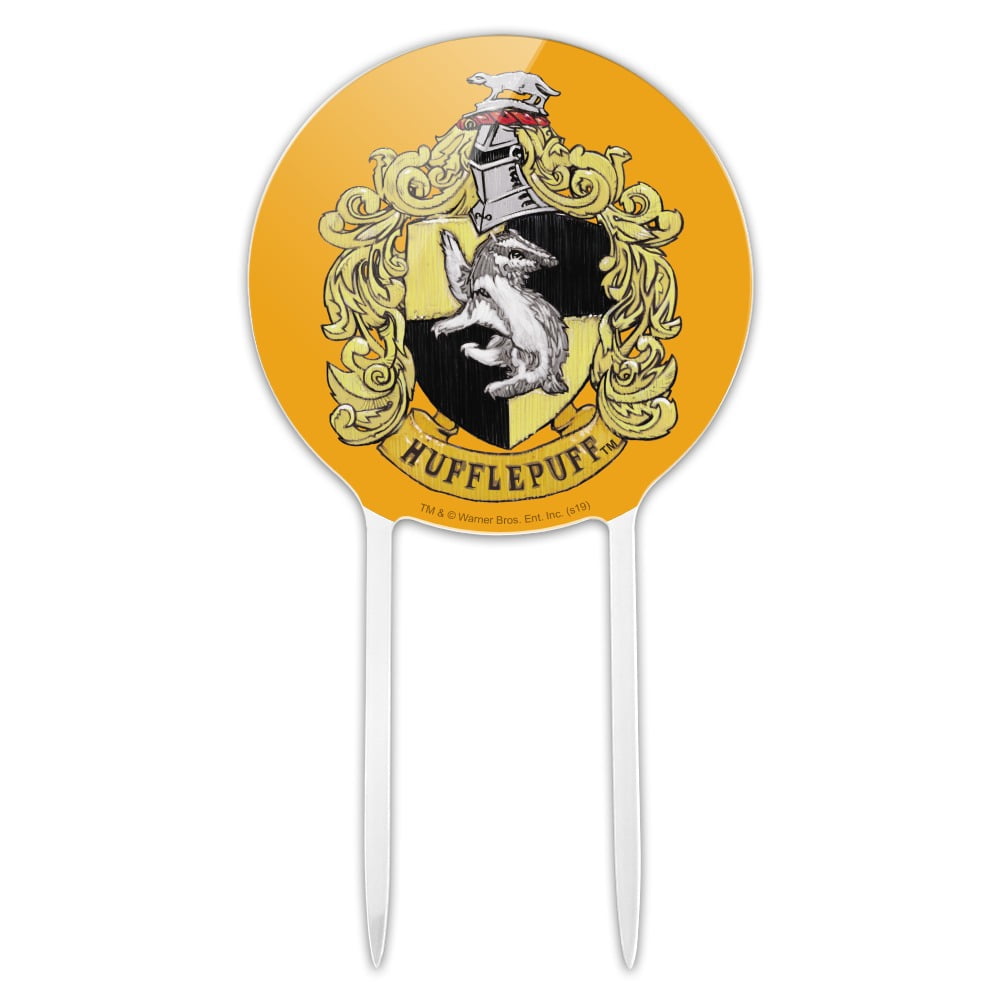 Acrylic Harry Potter Hufflepuff Painted Crest Cake Topper Party ...