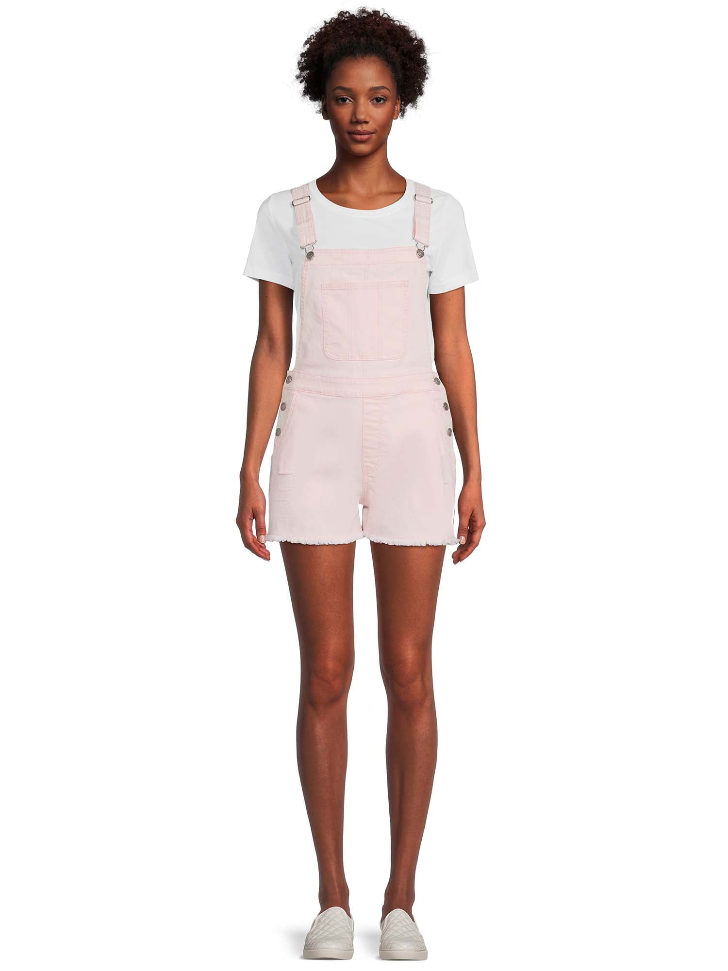 No Boundaries Juniors Relaxed Boyfriend Shortalls, Sizes XS-XXXL ...