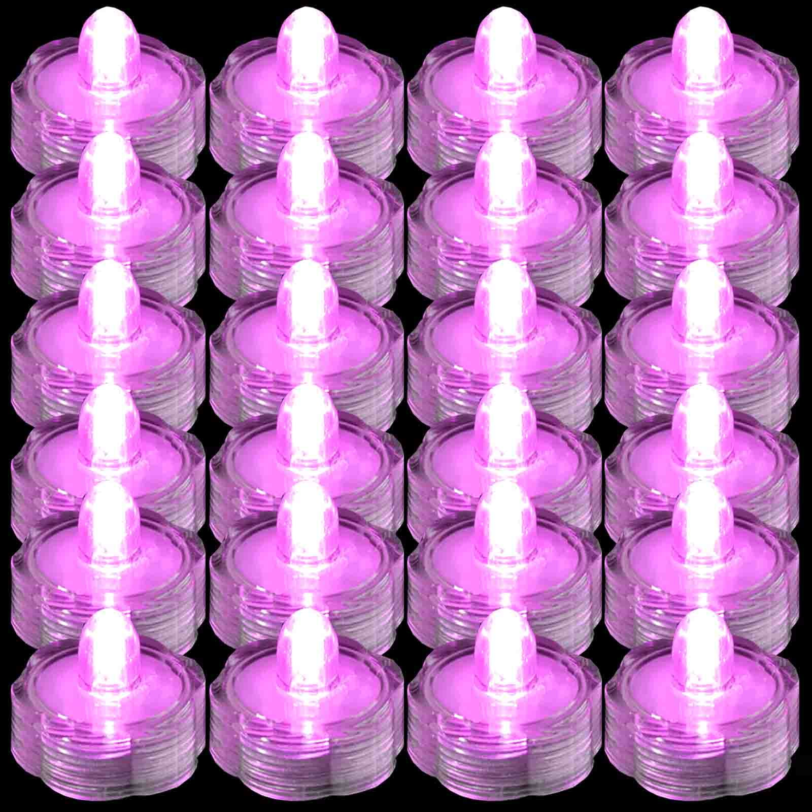 JYtrend 24 pieces Submersible Waterproof Led Tea Lights, Pink - Walmart.com