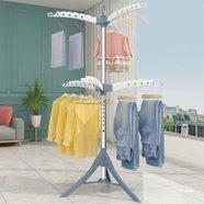 Zimtown Steel Laundry Stand, Double Rolling Rail Adjustable Portable ...