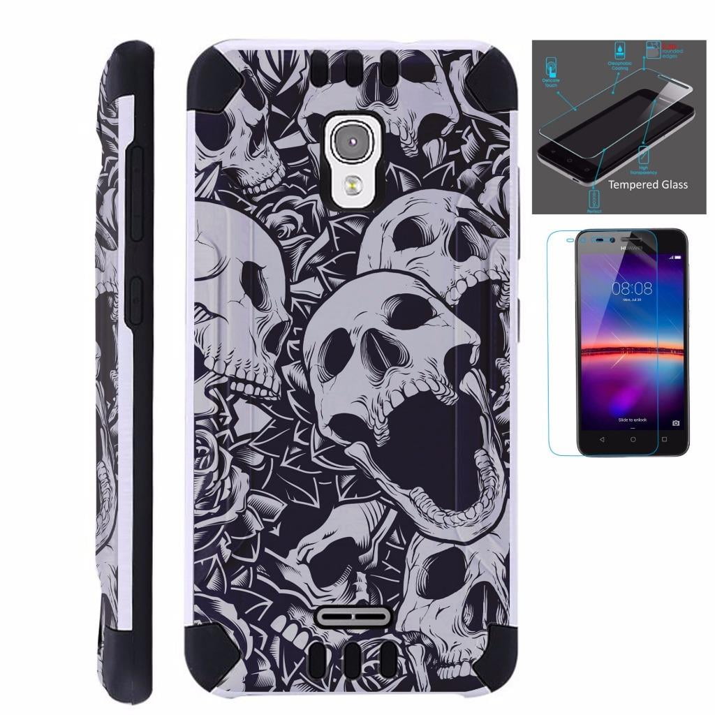 Compatible Wiko Ride (Boost) Case + Tempered Glass Slim Dual Layer ...