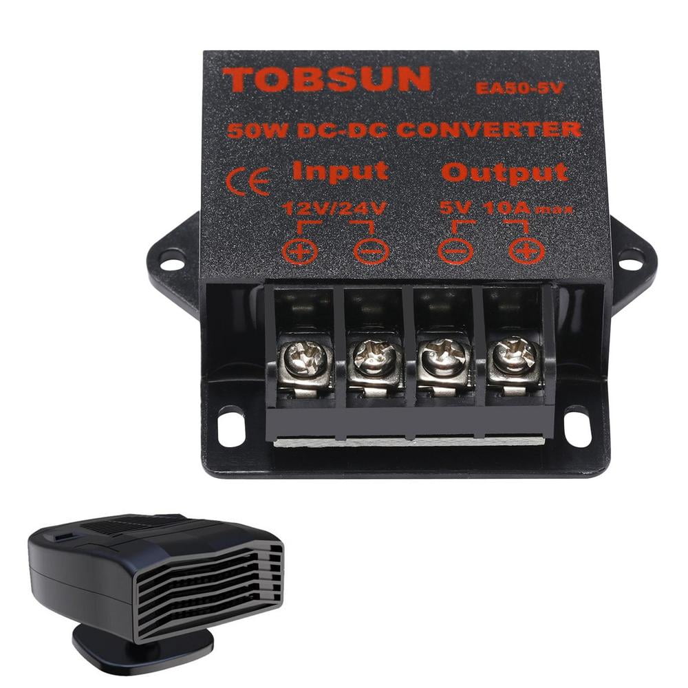 Tohuu 12V to 5V Step Down Converter Dustproof Voltage Reducer Regulator ...