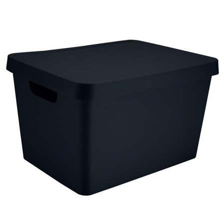 Simplify 25925-CHARCOAL Vinto Storage Box with Lid, Charcoal - Large ...