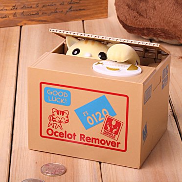 Black Bear Kumamon Stealing Money Box Novelty Money Bank Office Decor ...