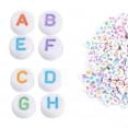 500Pcs 7 Colors Acrylic Letter Beads A-Z Round Alphabet Beads for DIY ...