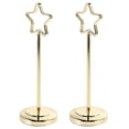 2Pcs Plated Gold Star Shaped Table Number Holders Metal Place Card ...