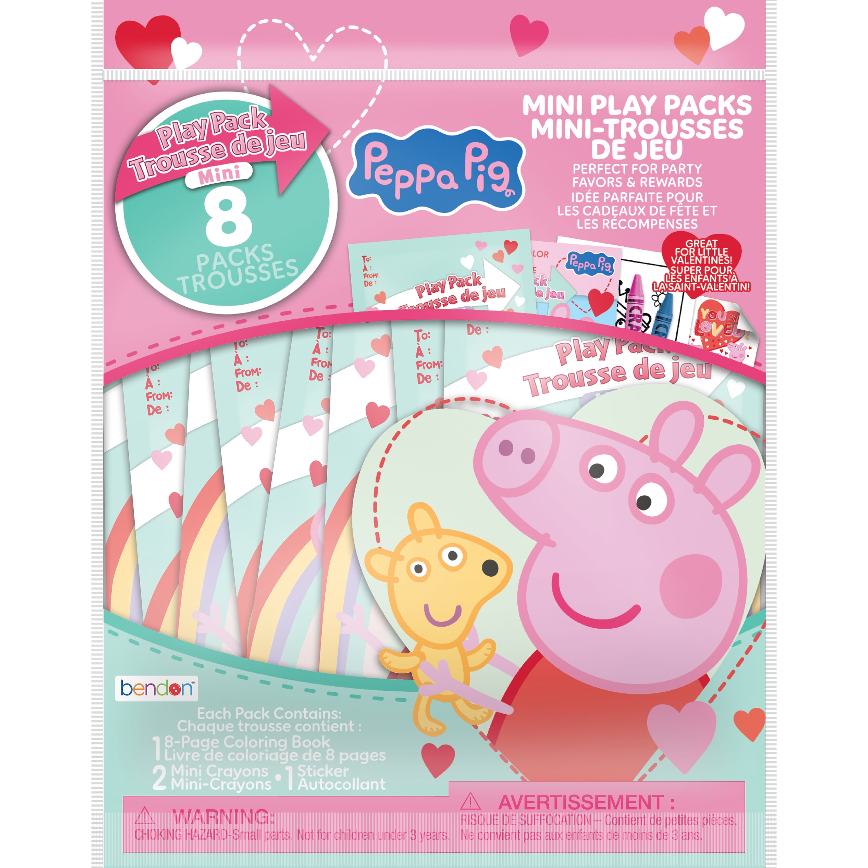 Peppa Pig 8 Count Mini Play Pack with Small Coloring Book and Crayons ...