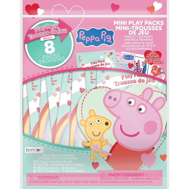 Peppa Pig 8 Count Mini Play Pack with Small Coloring Book and Crayons ...