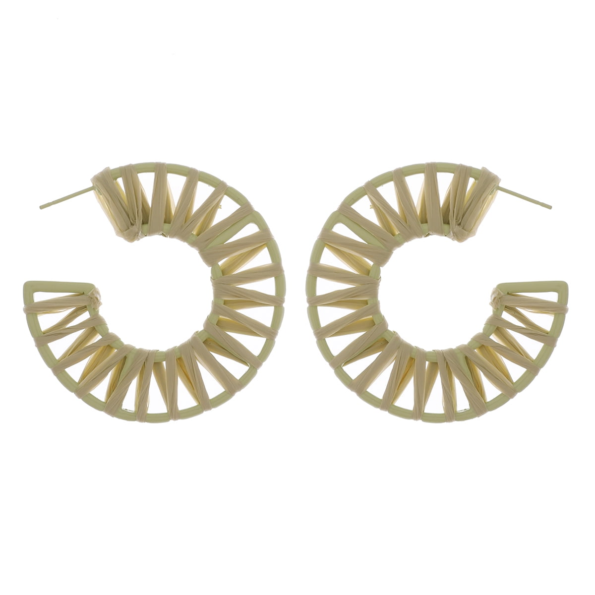 Amrita Singh Rashida Woven Raffia and Brass Hoop Earring - Walmart.com
