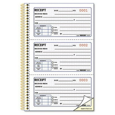 Rediform Office Products Hardcover Numbered Money Receipt Book, 6 7/8 X ...