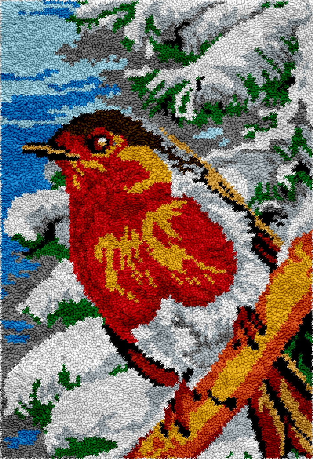 Rug Making Latch Hooking Kit | Winter Bird - Walmart.com