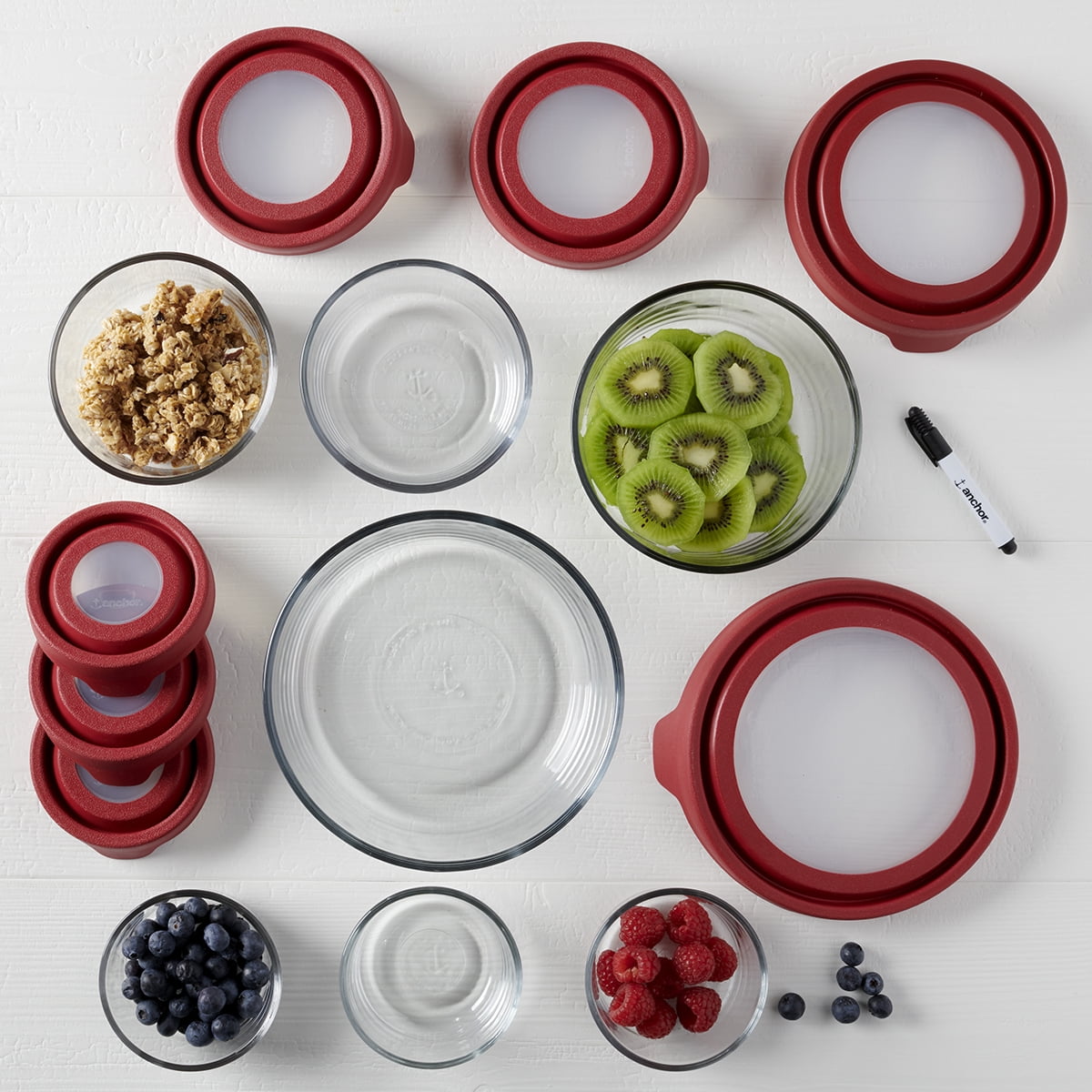 Anchor Hocking TrueSeal Clear Glass Food Storage, 15 Piece Set ...