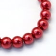 Baking Painted Pearlized Glass Pearl Round Bead Strands FireBrick 6~7mm ...