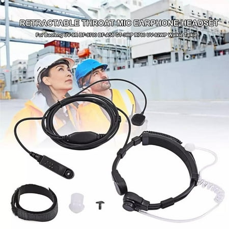 Retractable Throat Mic Throat Control Headset Retractable Outdoor Mic ...