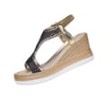 Bkhluea Women Espadrille Wedge Sandals Mesh Panel Shoes Comfortable For ...