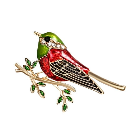 Rhinestone Bird Shaped Brooch Pin bird badge Shining Alloy bird brooch ...