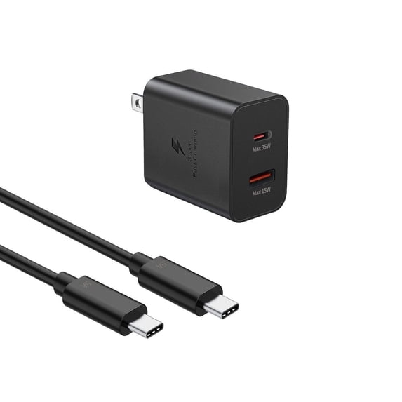 35W Dual Port Wall Charger USB C Adapter, (35W+15W) Super Fast Charging ...