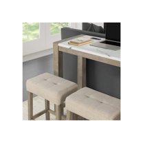 Powell Malfoy 5-Piece Nesting Console Table Set with 3 Stools, White ...